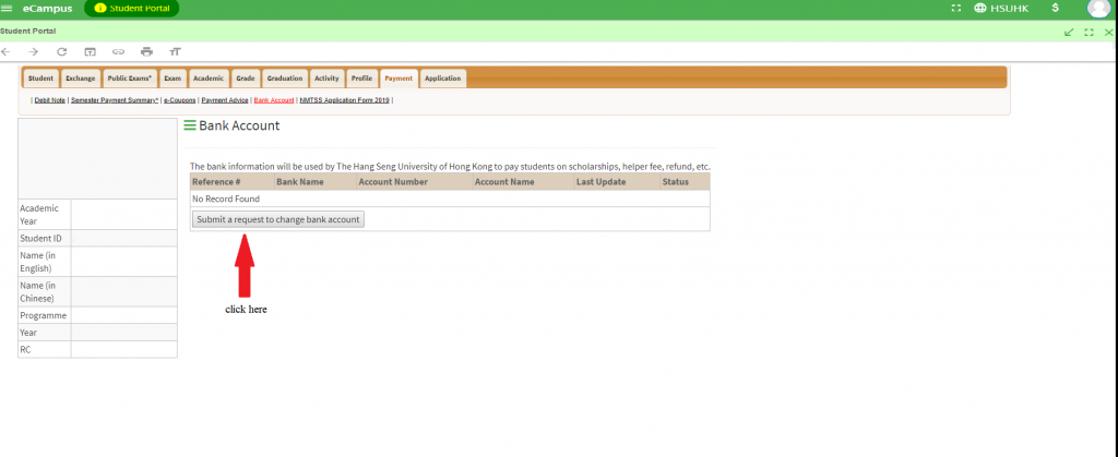 Upload Bank Account Information | Student Affairs Office